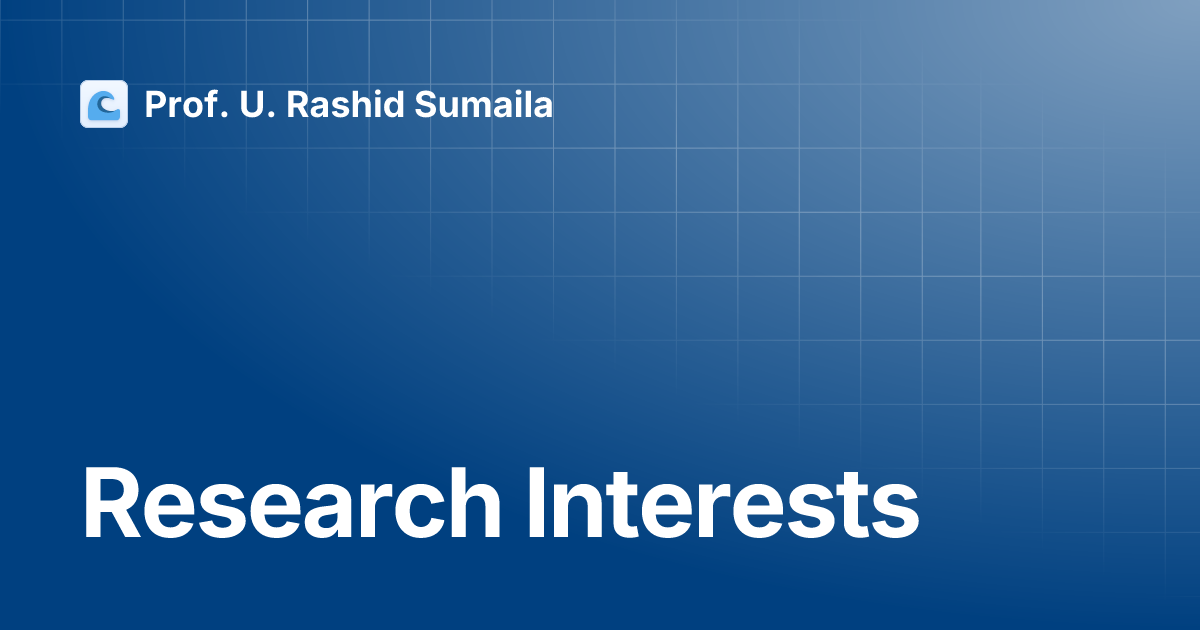 Research Interests | Prof. U. Rashid Sumaila